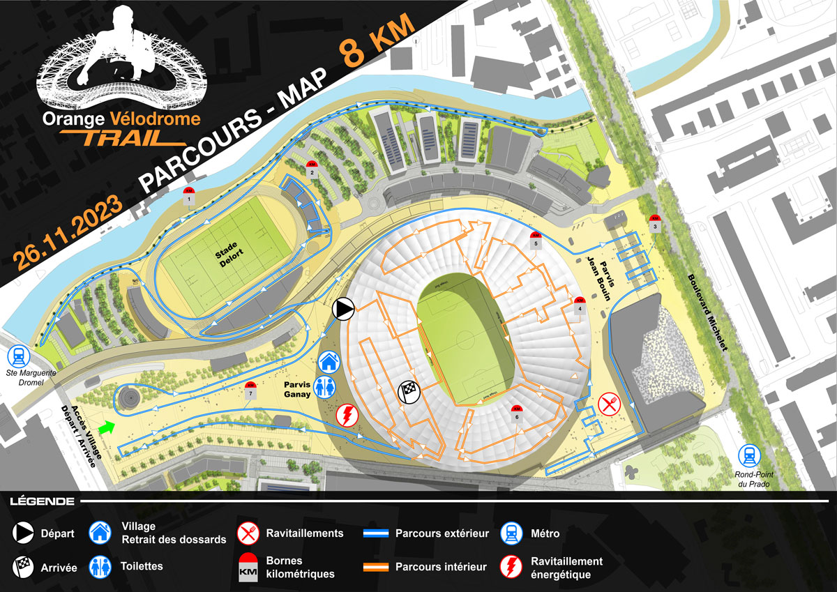 Le parcours 8km – Orange Vélodrome Trail